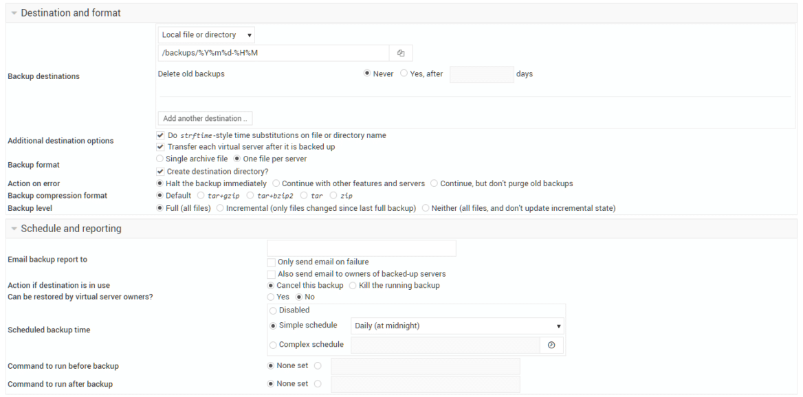 Virtualmin: How to set DB backups with dynamic names - DevMaverick